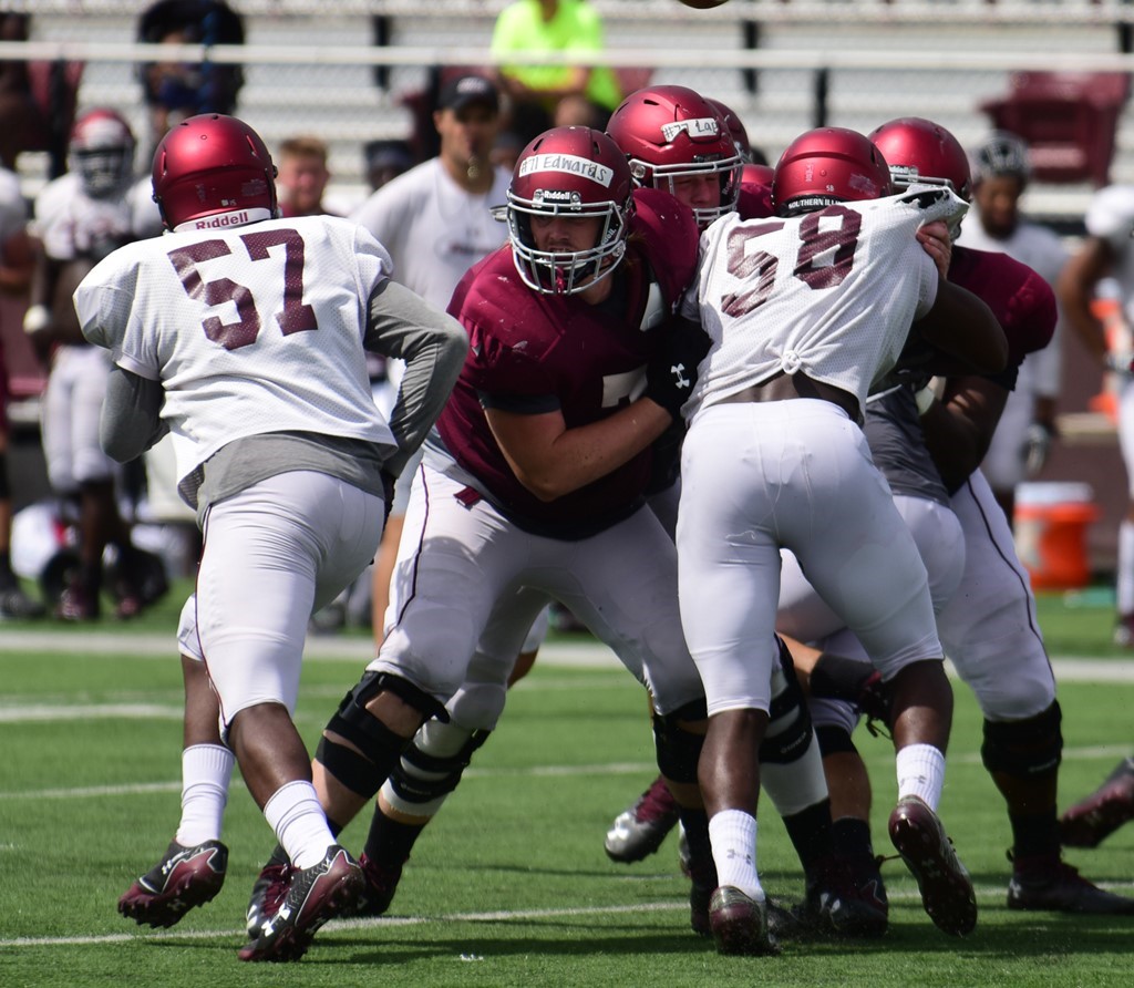 SIU WORKS ON SITUATIONAL FOOTBALL DURING TEAM'S FIRST FALL SCRIMMAGE ...